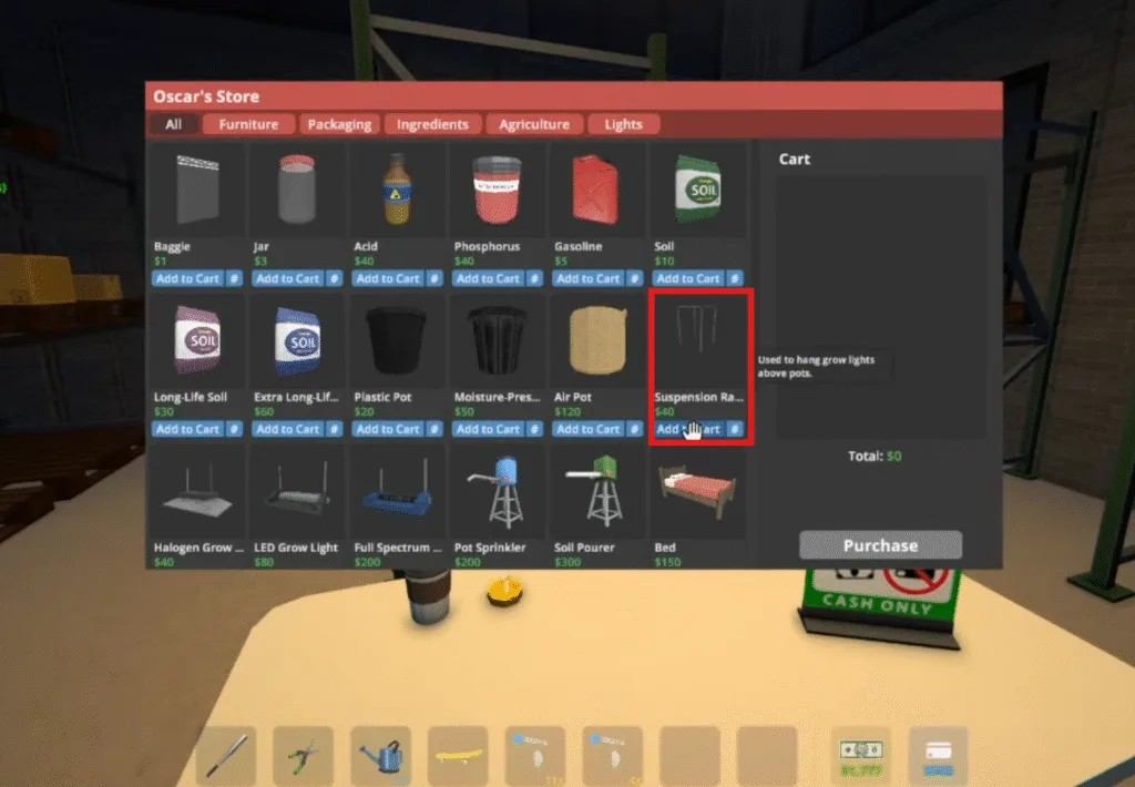 How to Get and Use a Suspension Rack in Schedule 1