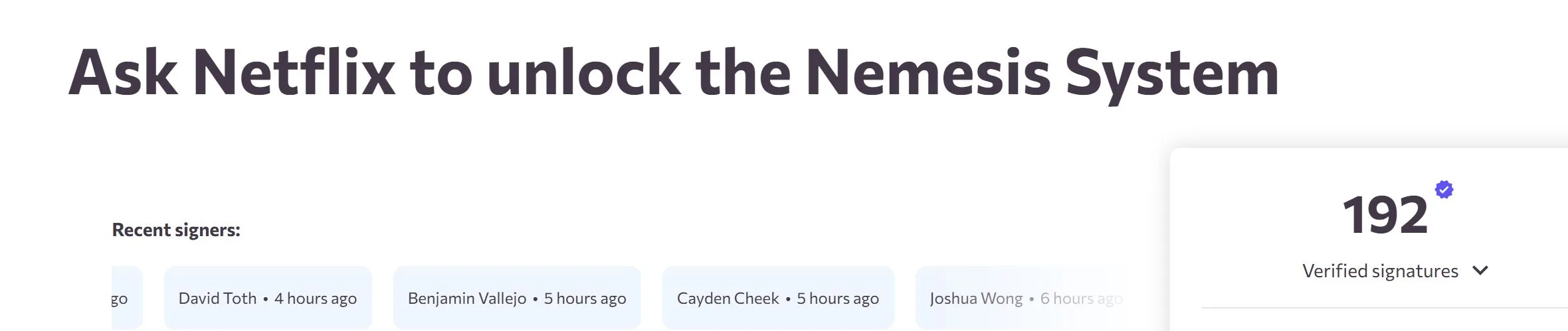 New Petition Demands Release of Nemesis System As Netflix Acquires ...